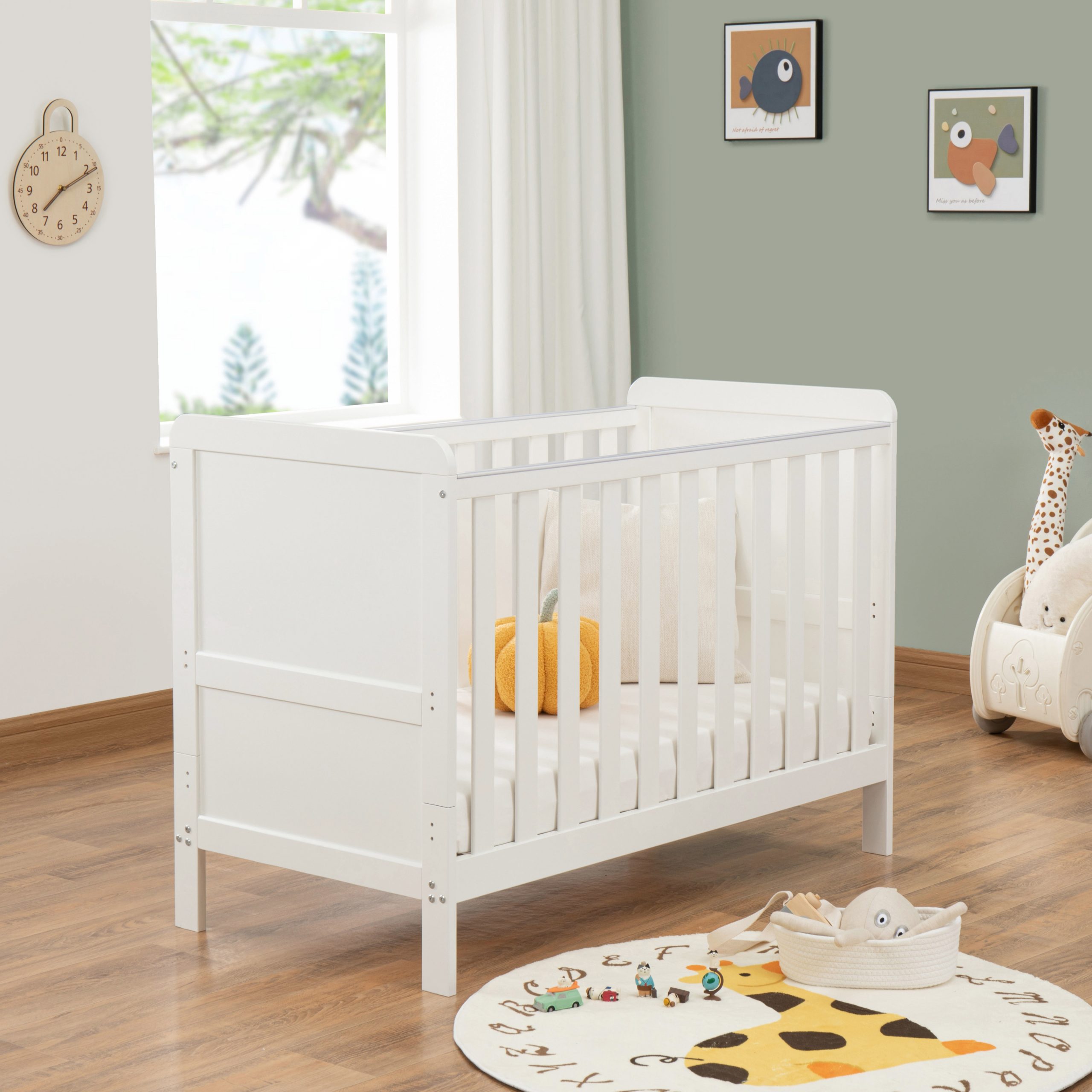 Babymore Caro Urban Cot Bed mini - White - Baby Caboodle