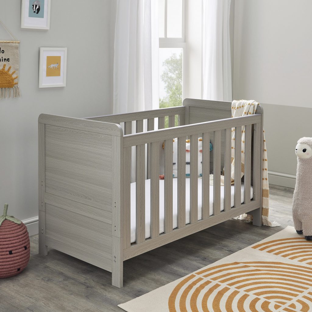 Babymore CARO Cot Bed - Grey Wash - 140 x 70 cm - Baby Caboodle
